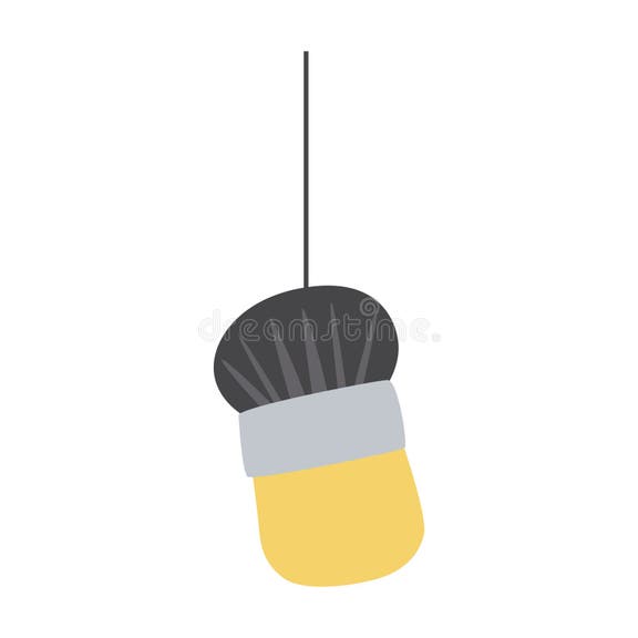 2D Illustration of Small Hanging Paint Jar in Yellow Stock Illustration ...