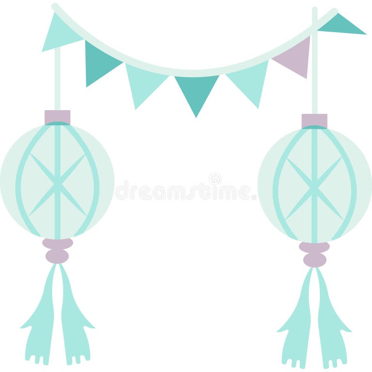 2d Illustration Turquoise Hanging Ornament Flat Style Stock Image ...