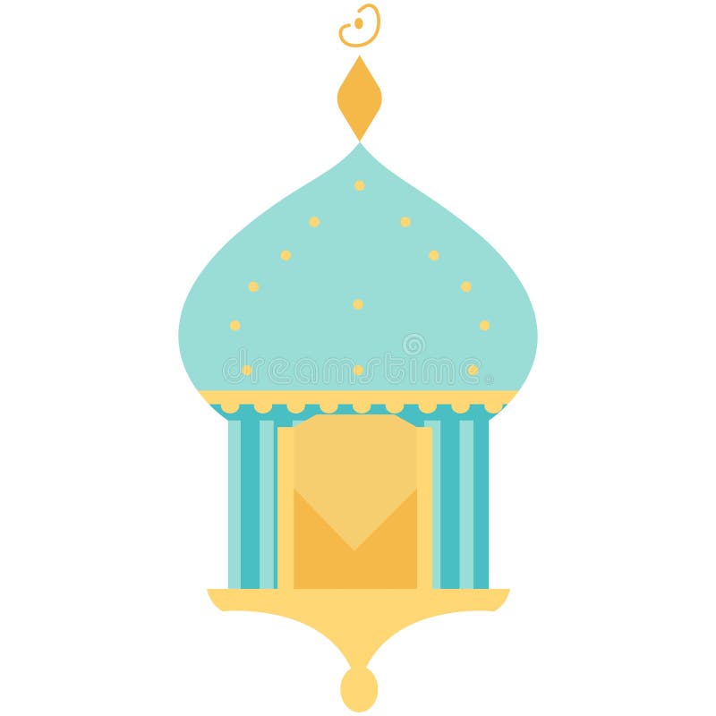 2d Illustration Pastel Mosque Dome with Gold Stock Photo - Illustration ...