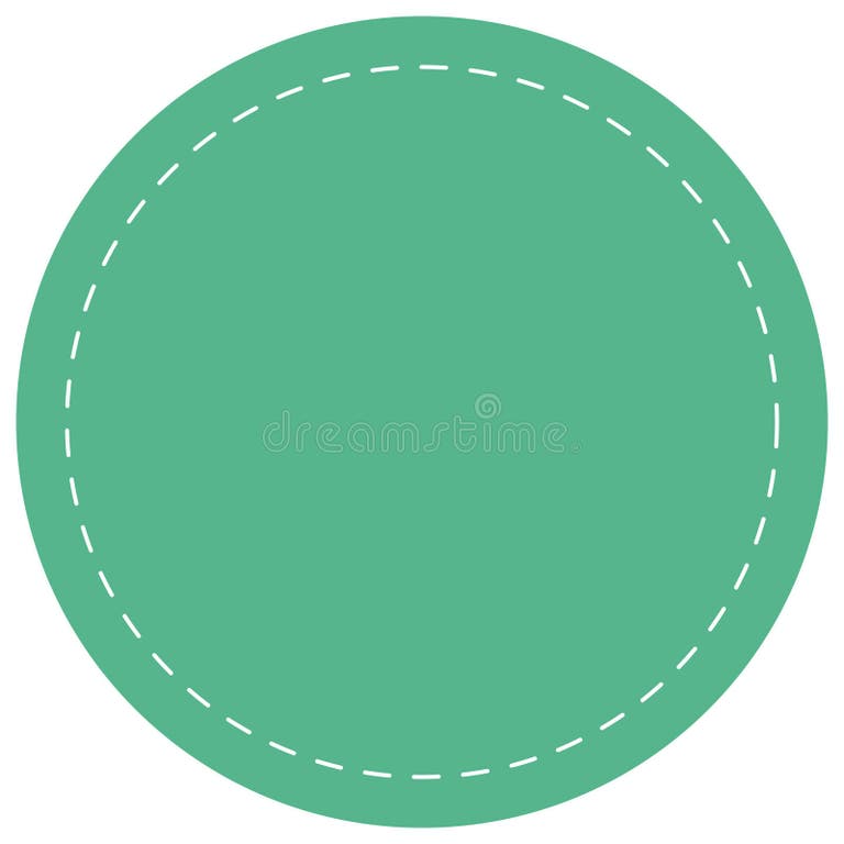 2d Illustration of Empty Green Circle with Dashed Outline Stock Image ...
