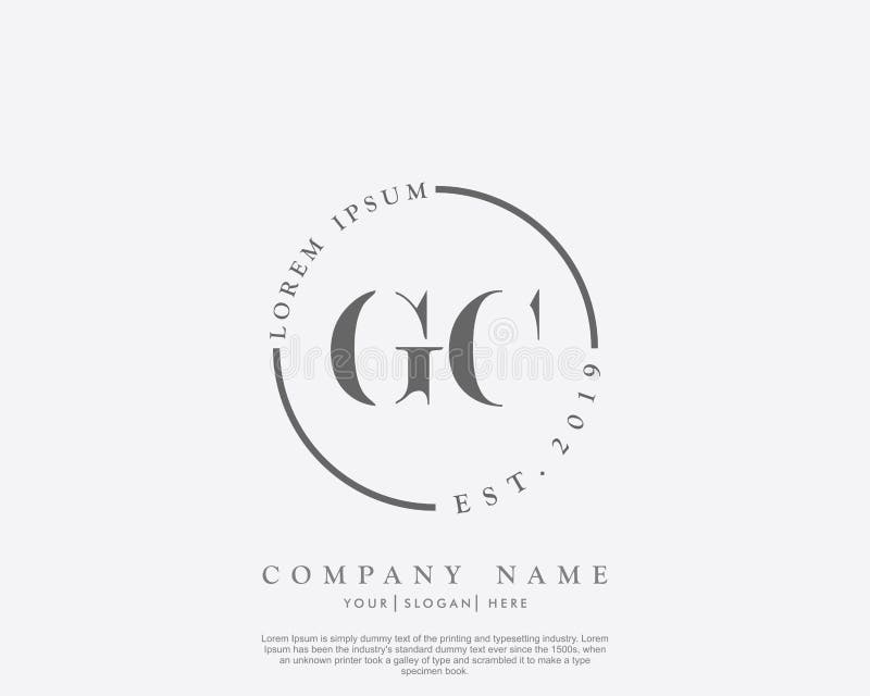 GC Initial Letter Handwriting Logo Hand Drawn Template Vector, Logo for ...