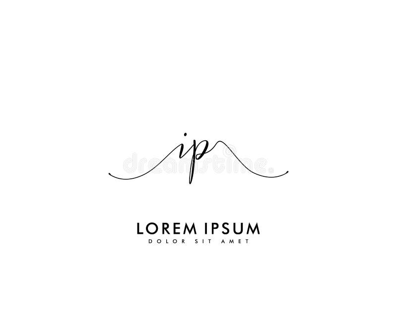 Initial Letter IP Beauty Handwriting Logo Vector Stock Vector ...