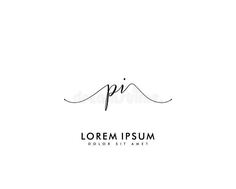 Initial Letter PI Beauty Handwriting Logo Vector Stock Vector ...