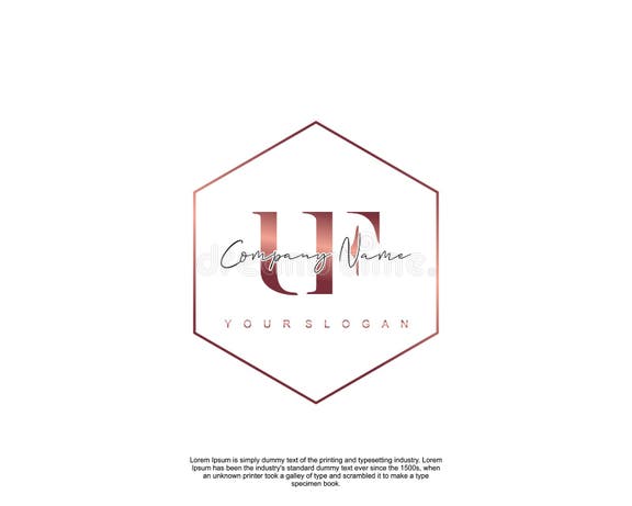 Initial Letter UF Beauty Handwriting Logo Vector Stock Illustration ...