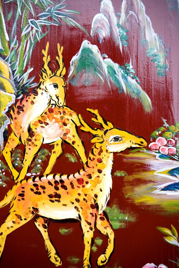 Arte Chinesa Da Parede Do Templo Ilustração Stock - Ilustração de ...