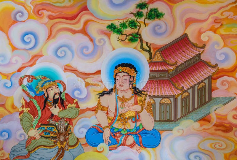 Arte Chinesa Da Pintura Mural Foto de Stock - Imagem de tibetano, mural ...