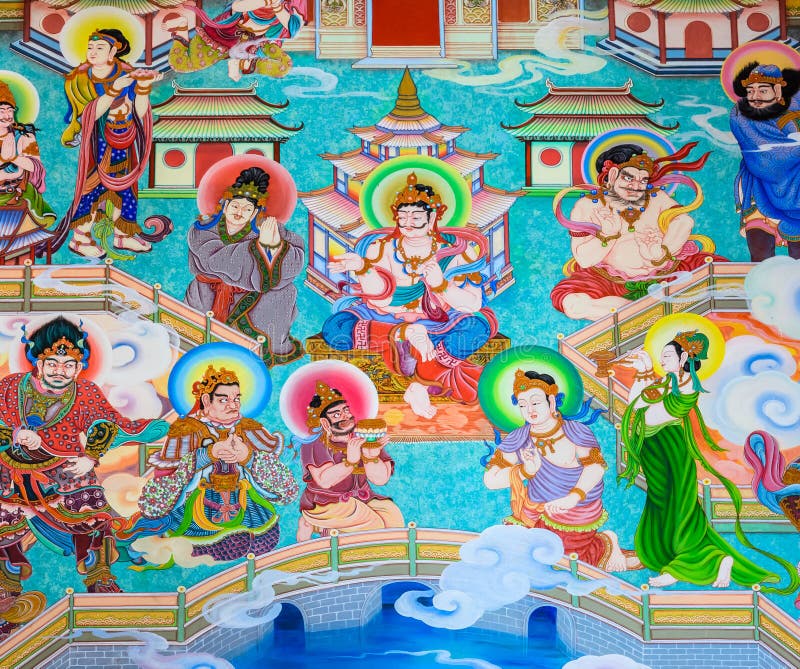 Arte Chino De La Pintura Mural Foto de archivo - Imagen de buda ...