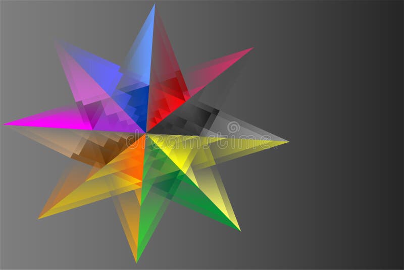 ARTE DA COR COMPLETA DO VETOR DA ESTRELA Ilustração Stock - Ilustração ...