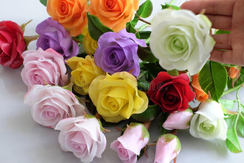 Arte De La Arcilla, Flor Colorida De Las Rosas Imagen de archivo ...