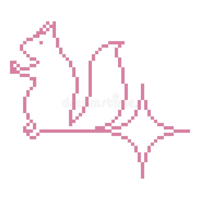 Arte de pixel de esquilo ilustração stock. Ilustração de cartoon ...