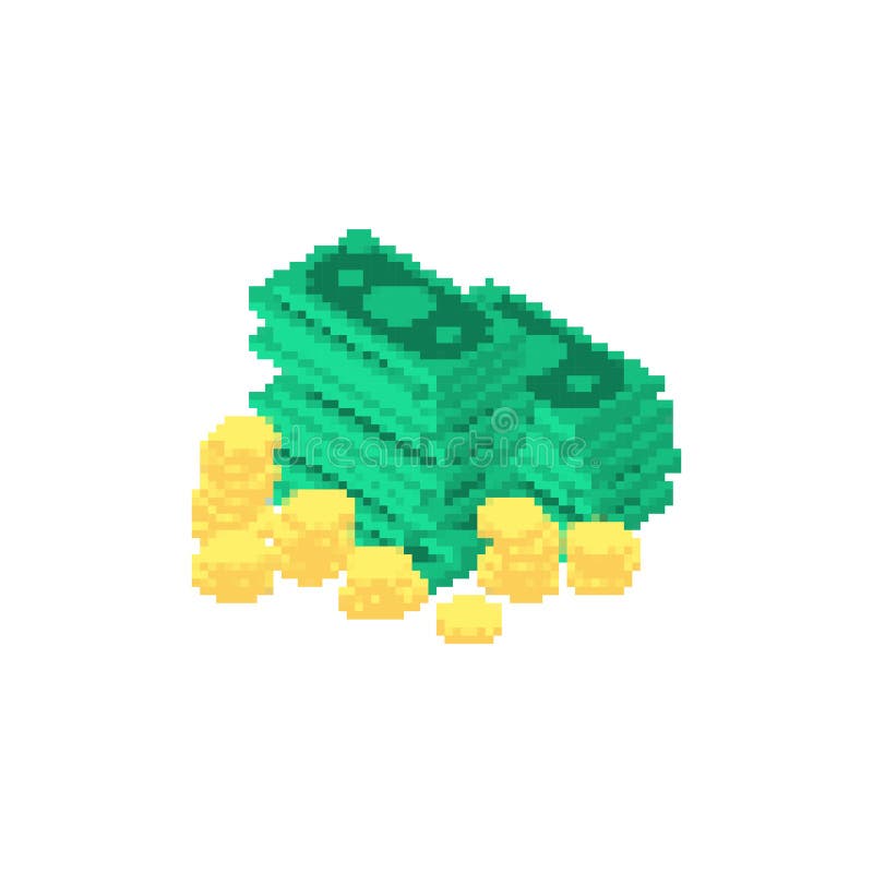 Arte De Píxel De Dinero. Dolares De 8 Bits. Ilustración Vectorial Ilustración del Vector ...