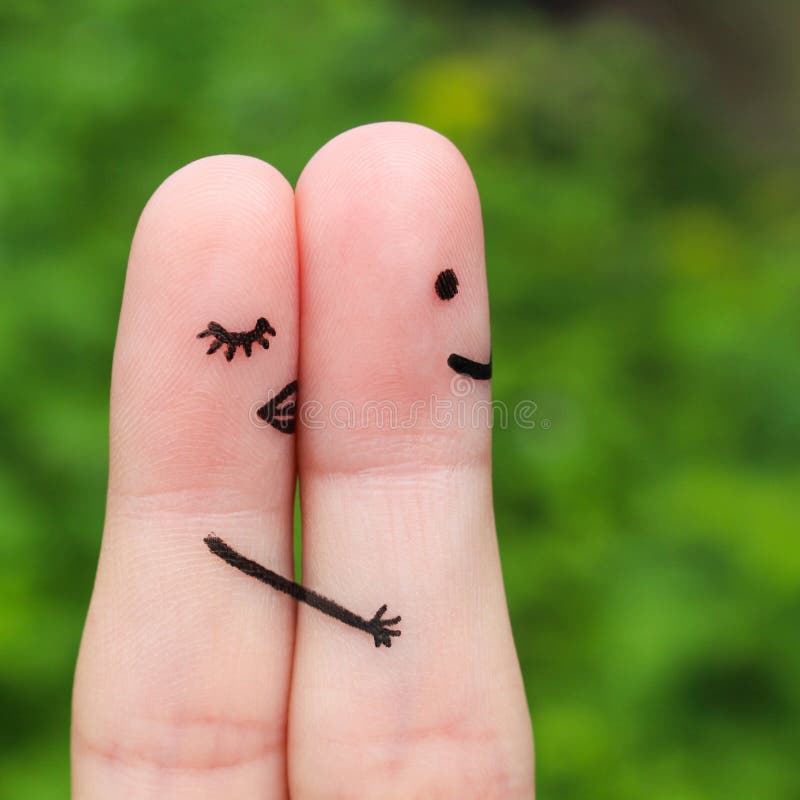 Arte Del Finger De Un Par Feliz Foto de archivo - Imagen de broma ...