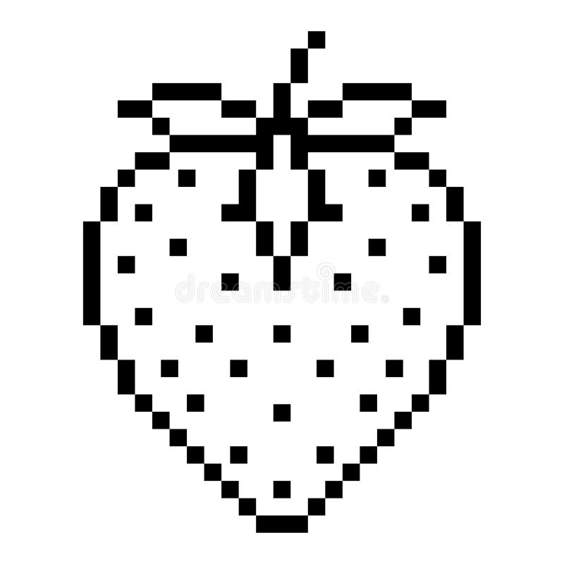 Arte Del Pixel Del Esquema De La Fresa Stock de ilustración ...