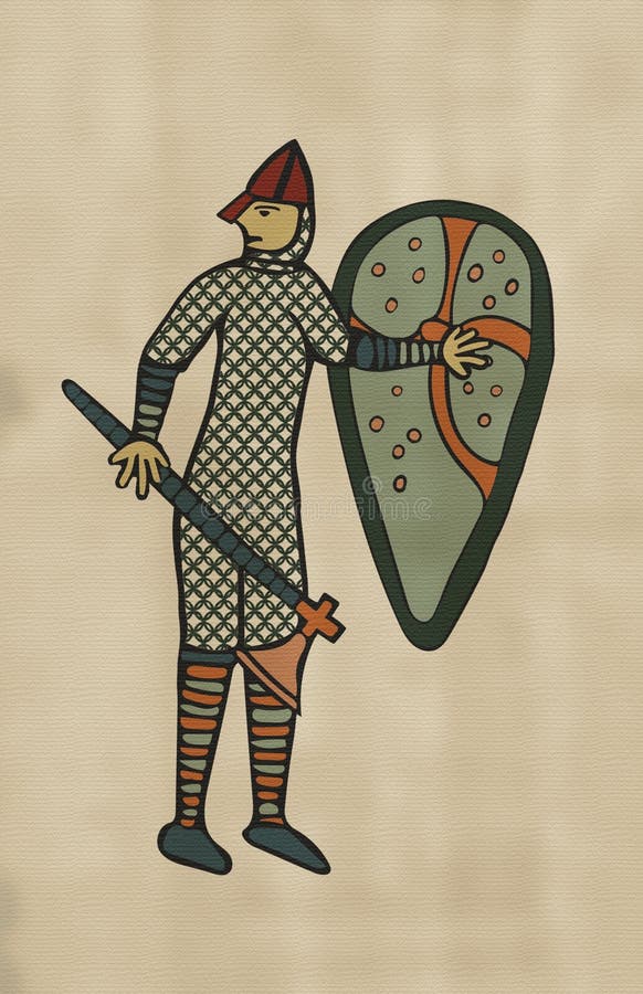 Arte Finala Medieval Do Estilo Do Soldado Normando Ilustração Stock ...