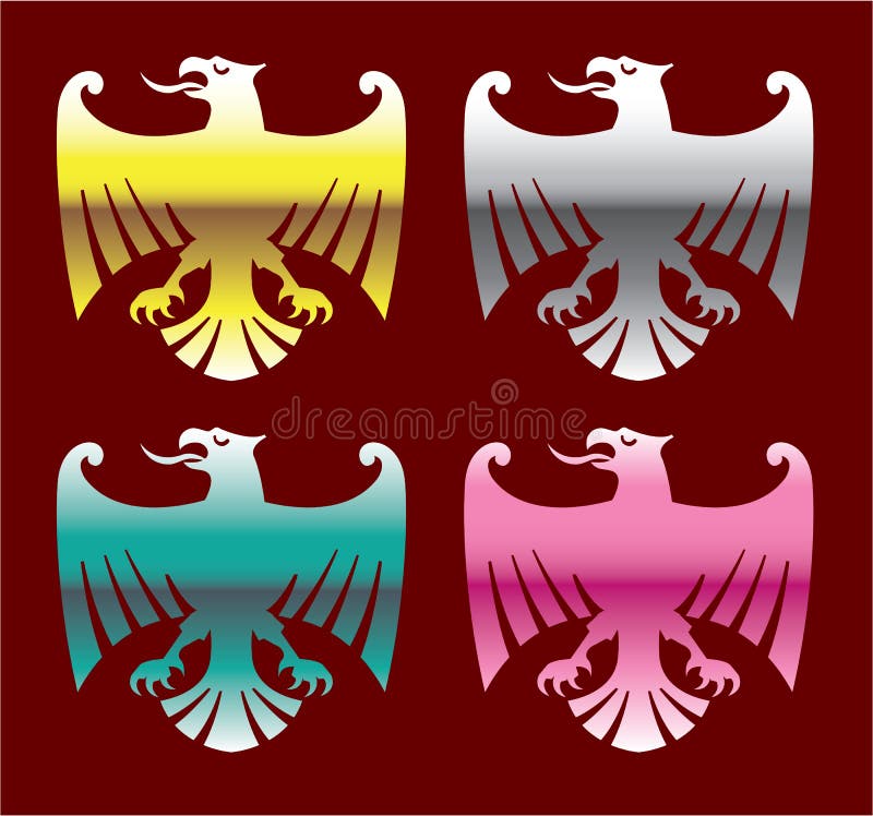 Arte Lustrosa Do Vetor De Chrome Eagles Da Cor Ilustração do Vetor ...