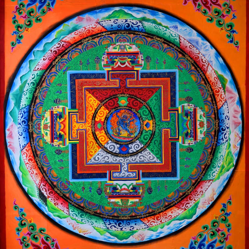 Arte tibetana dei murales immagine stock. Immagine di tibetano - 57760613
