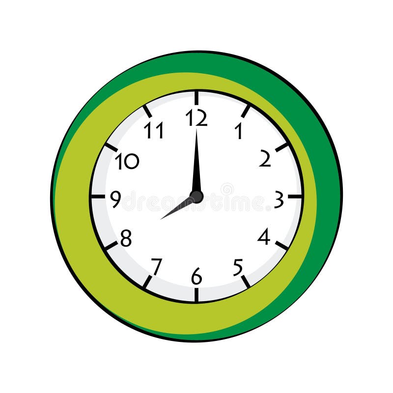 Arte Verde Del Vector Del Reloj Aislado Stock de ilustración ...