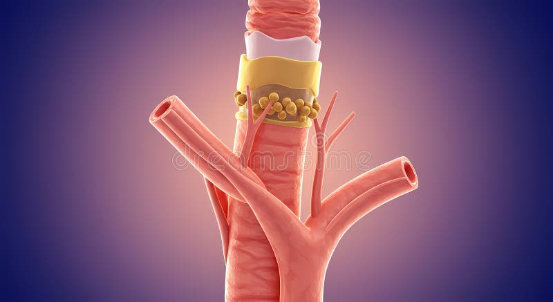 Artery Structure Visualization Showing Layers and Possible Blockage or ...