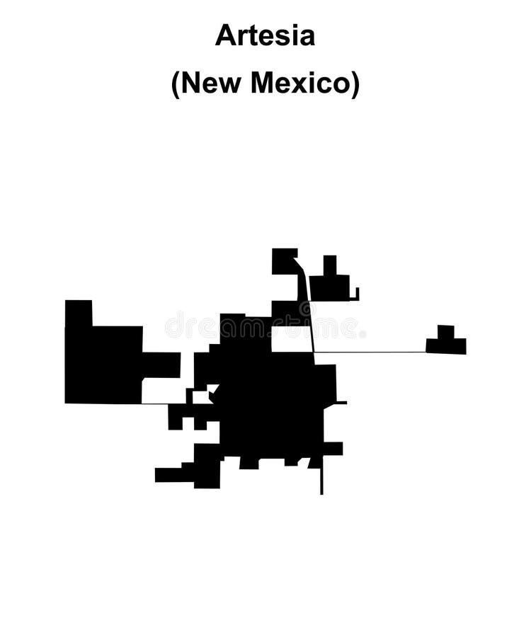 Artesia outline map stock vector. Illustration of vector - 357487849