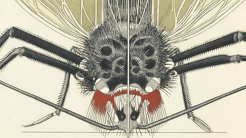 Artful Bug Illustration with Symmetrical Patterns Stock Illustration ...