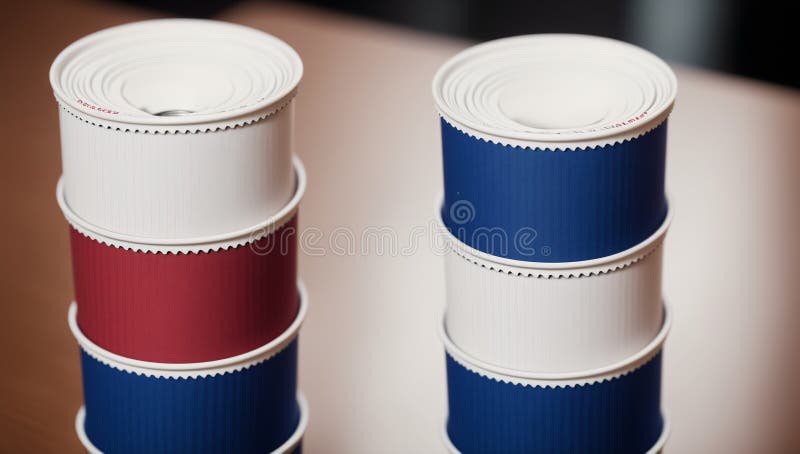 An Artful Depiction of a Wonderful Stack of Red, White and Blue Paper ...
