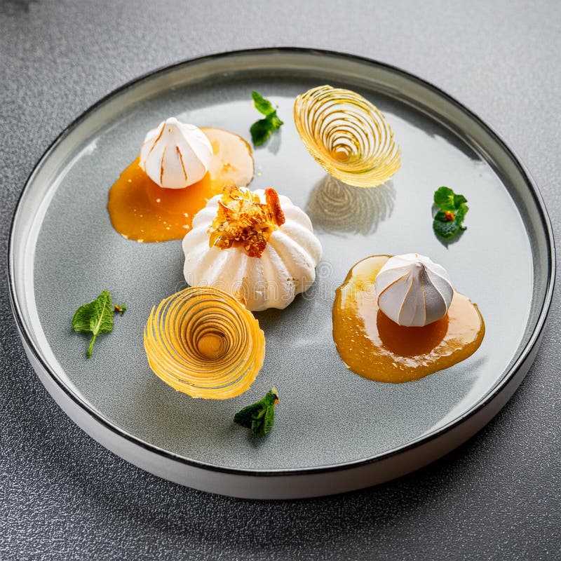 Artful Dessert Composition on Matte Gray. AI Content Generation. Stock ...