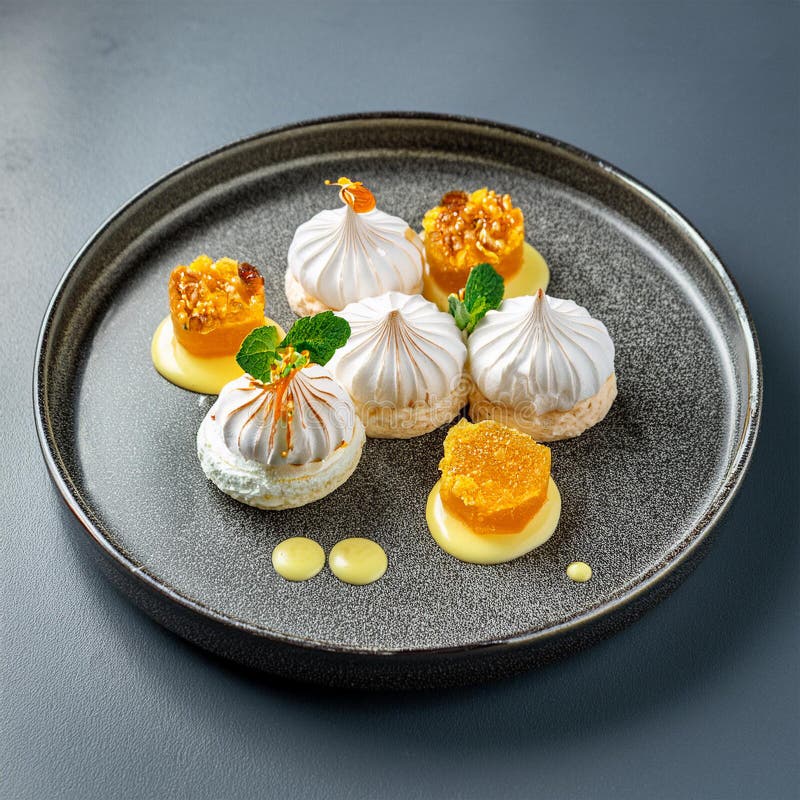 Artful Dessert Composition on Matte Gray. AI Content Generation. Stock ...