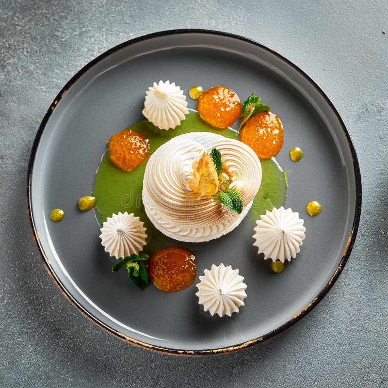Artful Dessert Composition on Matte Gray. AI Content Generation. Stock ...