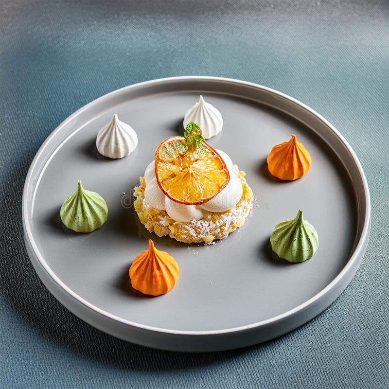 Artful Dessert Composition on Matte Gray. AI Content Generation. Stock ...
