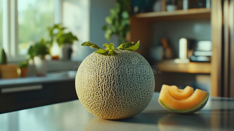 Artful Fruit Display: Melons in Kitchen Stock Photo - Image of colorful ...