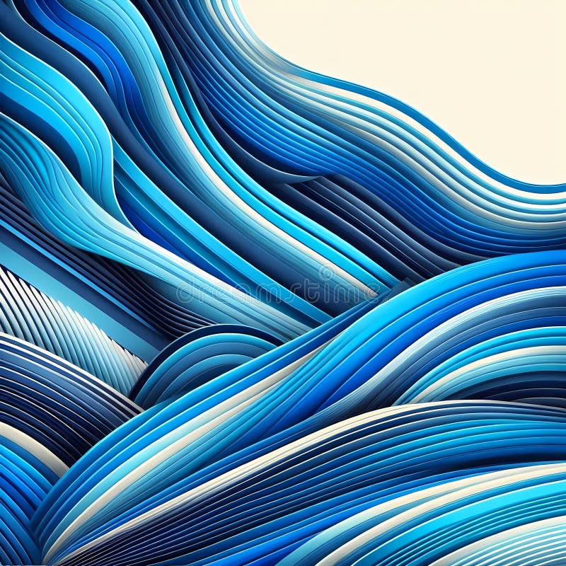 Abstract Wavy Blue Lines Forming a Dynamic and Modern Design Concept ...