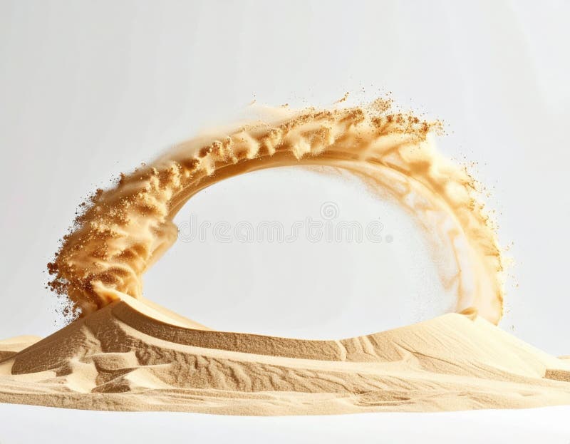 Artful Sand Splash Display, Desert Sand Splash Creating Perfect Arc ...