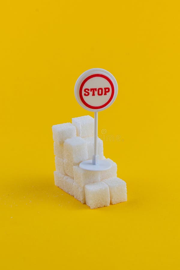 Artful Sugar Cube Stop Sign on a Vibrant Background Stock Image - Image ...