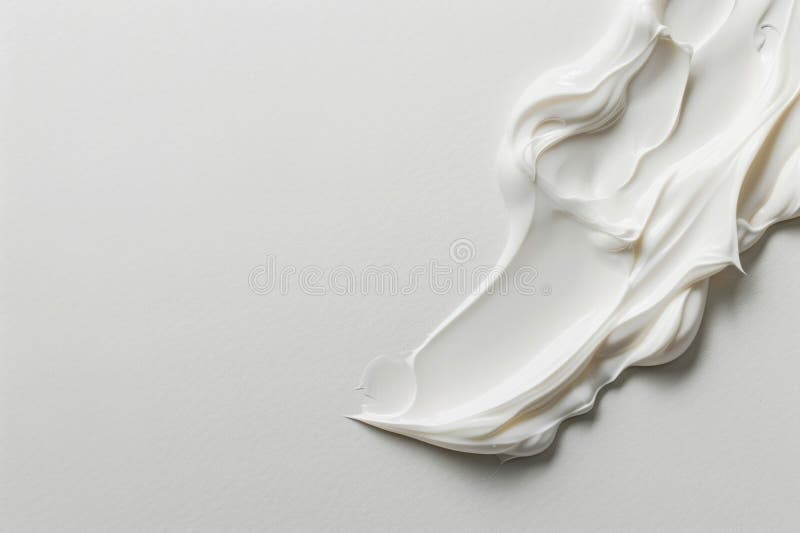 Artful Swirl of Cream on Solid White Background. AI Image Stock Photo ...