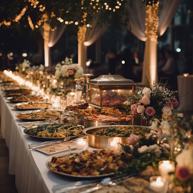 Artfully Arranged: a Stylish Dining Setup for Receptions Stock ...