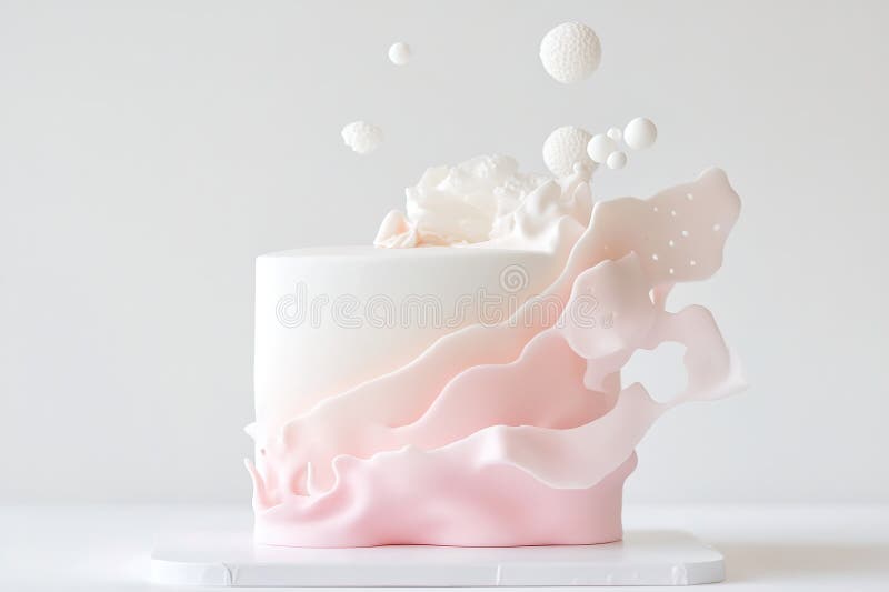 Artfully Designed Cake Features Unique Sculpted Layers in Soft Gradient ...