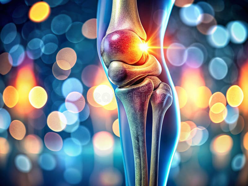 Arthritic Knee Joint Pain Detailed Visual of Inflammation and ...