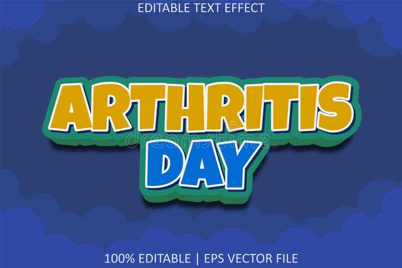 Arthritis Day with Cartoon Style Editable Text Effect Stock Vector ...