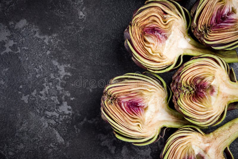 Artichoke Flower Bud Cut in Half, Edible Plant Stock Image - Image of ...