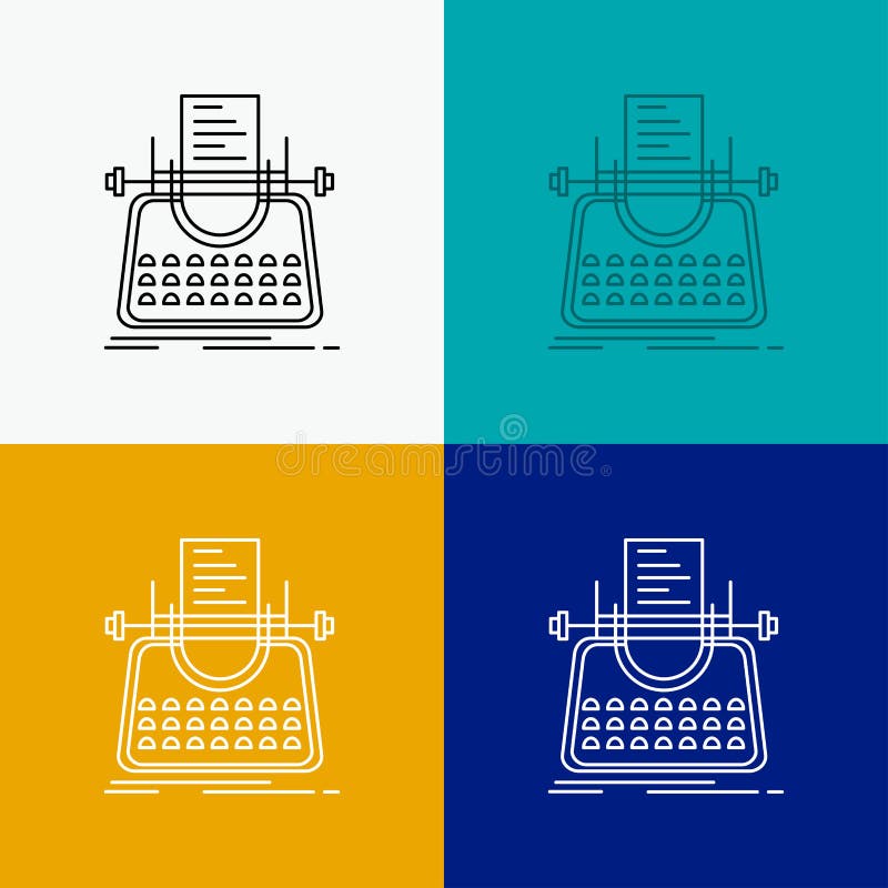 Article, Blog, Story, Typewriter, Writer Icon Over Various Background ...