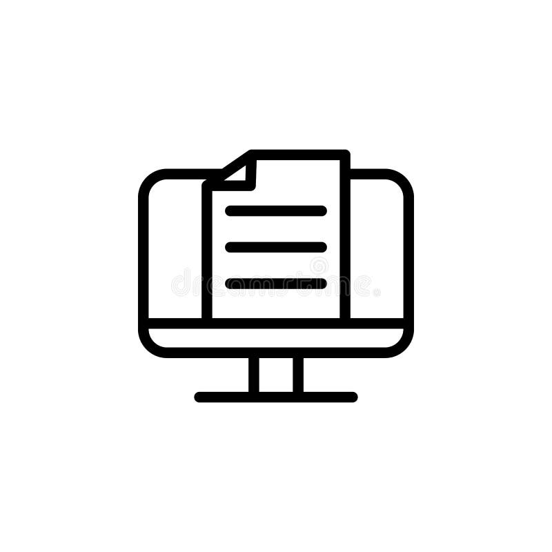 Article, Computer Icon. Element of Education Icon Stock Illustration ...