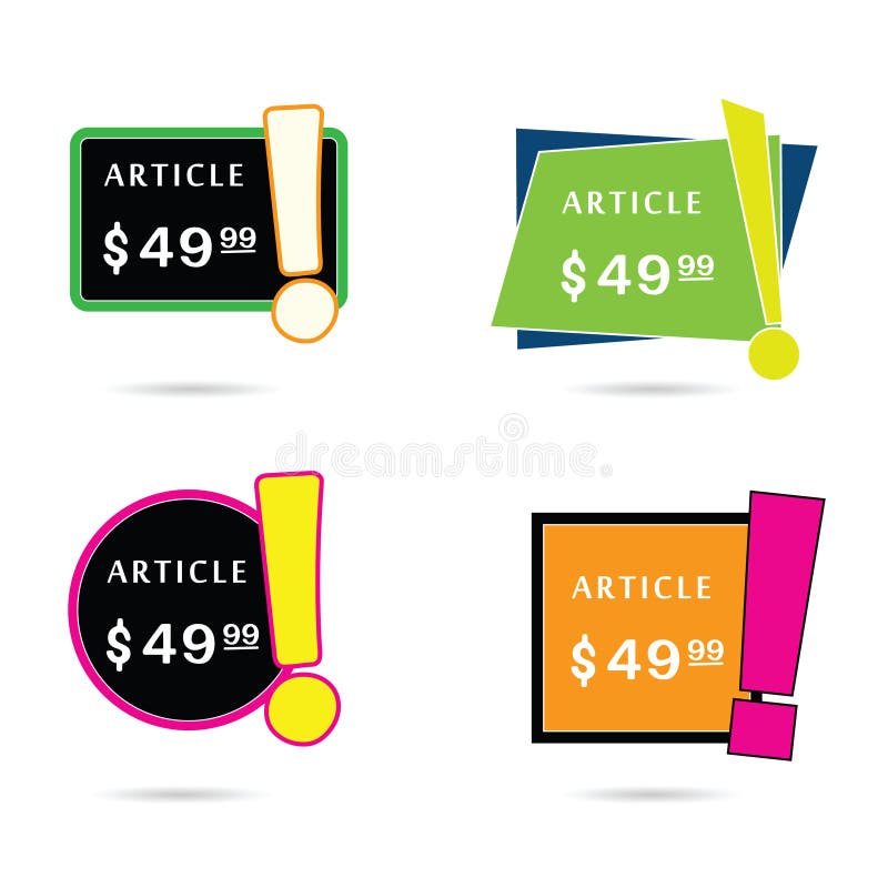 Article Price Offer Set in Diferent Frame Color Illustration Stock ...