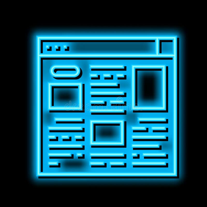 Article Web Information Neon Glow Icon Illustration Stock Vector ...