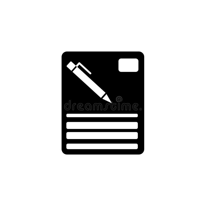 Article Writing Black Icon Vector Stock Vector - Illustration of pencil ...