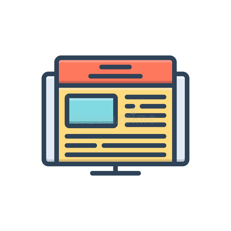 Color Illustration Icon for Articles, Screen and Monitor Stock ...