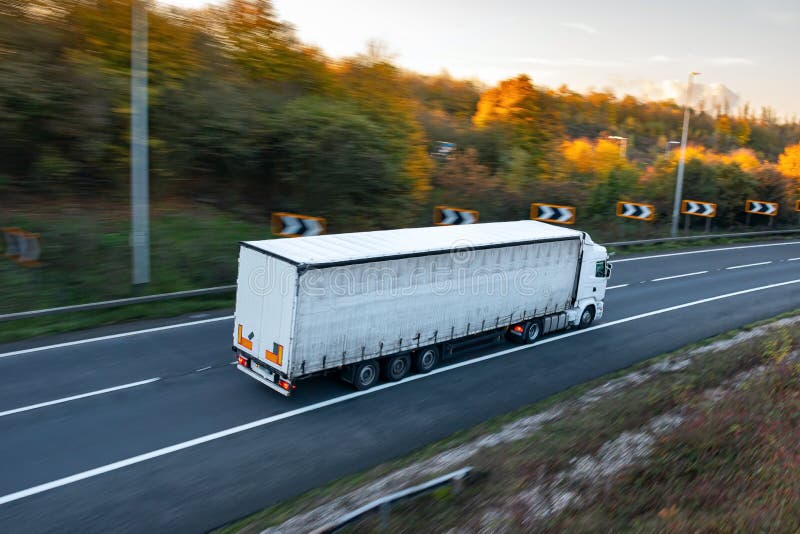 Articulated Lorry on the Road Stock Photo - Image of delivery, highway ...