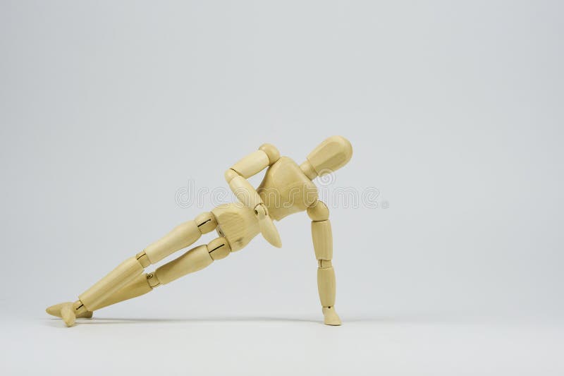 Exercise Concept, Wooden Figure Doing Physical Exercises Stock Photo ...