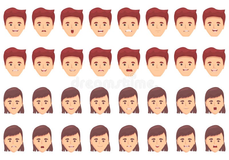 Articulation Icons Set Cartoon Vector. Childhood Development Stock ...