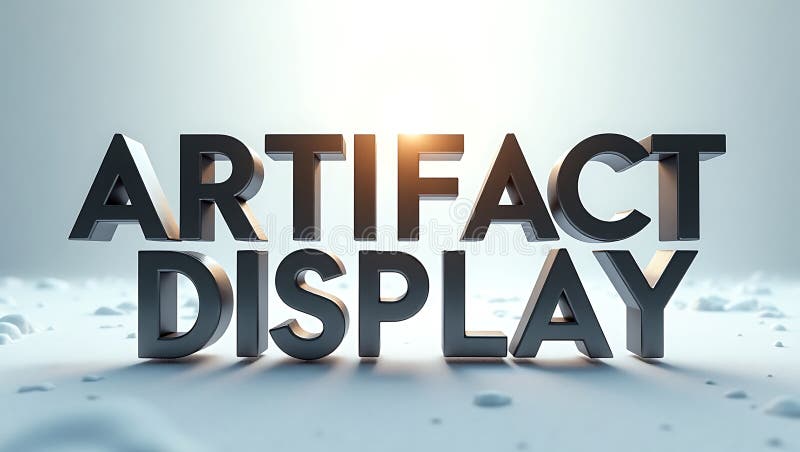 Artifact Display Showcasing Modern Typography and Lighting Effects in a ...