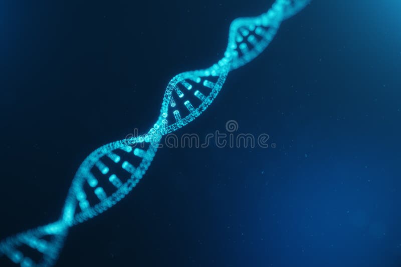 Artifical Intelegence DNA Molecule. DNA is Converted into a Digital ...